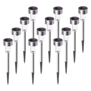 Eternal Living Garden Ideas 12pk Solar Garden Light | Stainless Steel Led Pathway Landscape Lighting for Patio or Yard