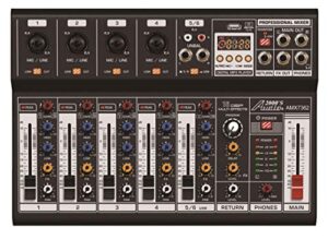 audio2000's amx7362 six-channel audio mixer with usb 5v power supply, usb interface, and sound effect