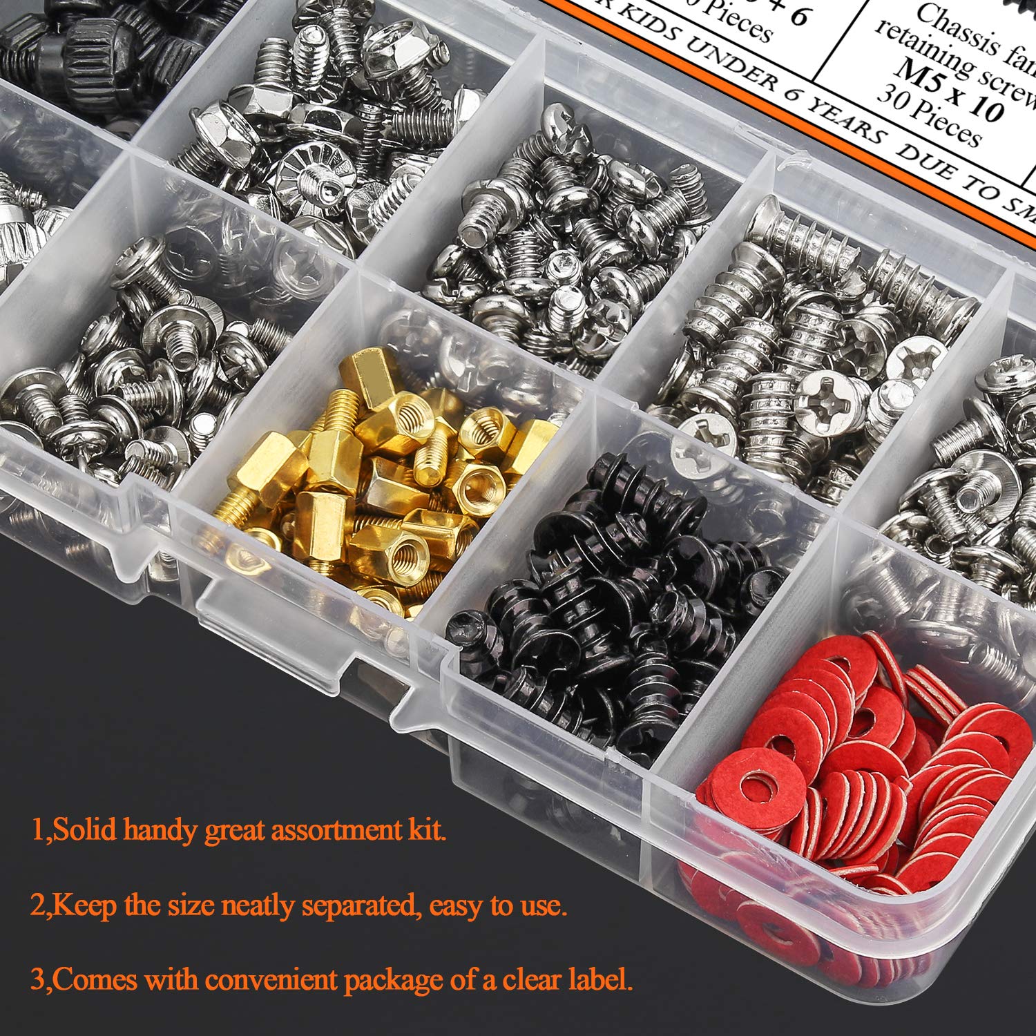 HELIFOUNER 360 Pieces Computer Standoffs Screws Assortment Kit for Hard Drive Computer Case Motherboard Fan Power Graphics