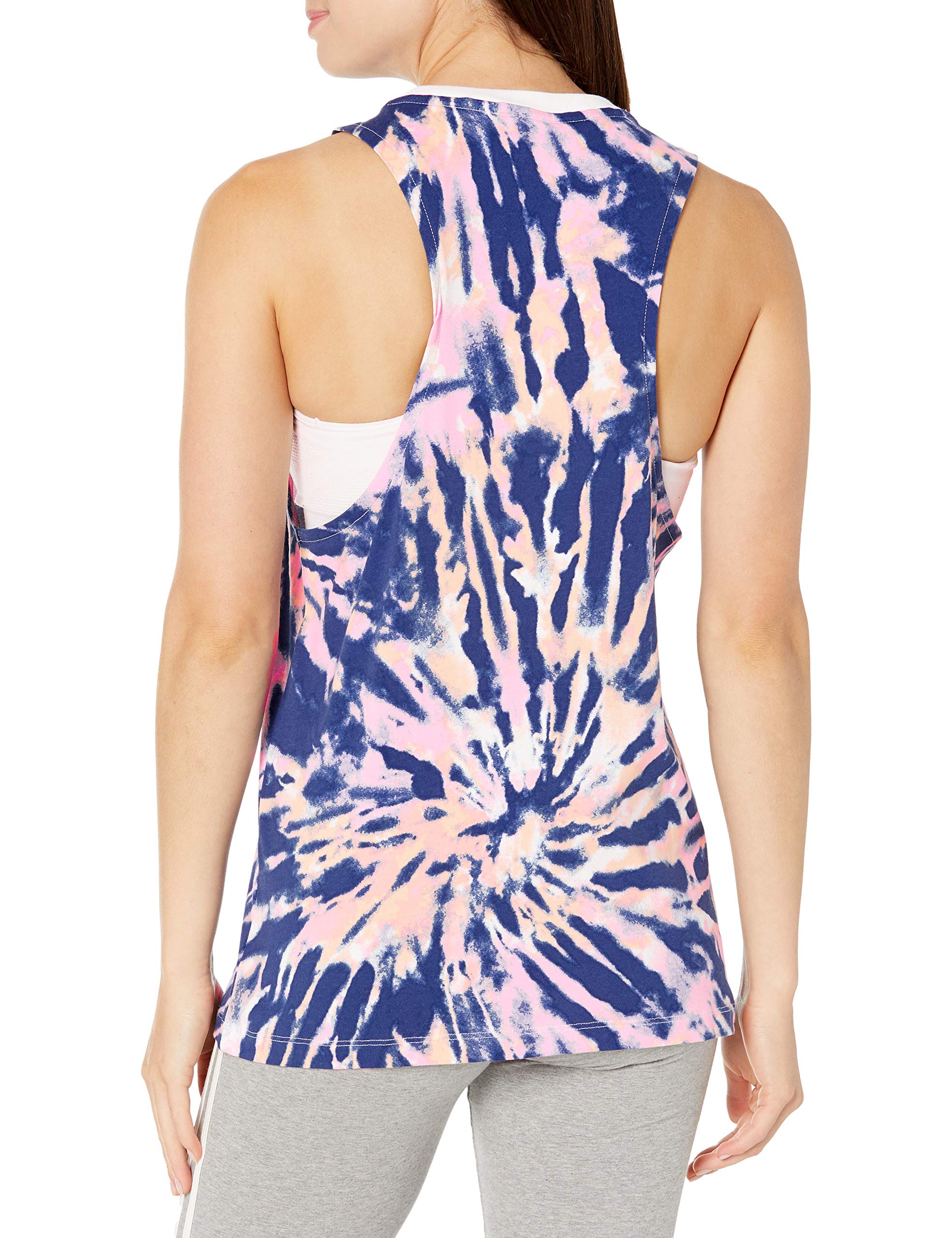 adidas Originals Women's Loose Tank, Top: Multi/White/Midnight Indigo/True Pink Bottom: Glow Orange, 2XS