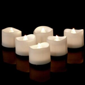 Kicko Flameless Tea Lights - 12 Pack - 1.5 Inch Electric White Candles - for Home Accessories, Fancy Dinners, Wedding Decorations, Party Favors, Event Supplies, Gardens, Restaurants, Holiday Decor