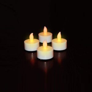 Kicko Flameless Tea Lights - 12 Pack - 1.5 Inch Electric White Candles - for Home Accessories, Fancy Dinners, Wedding Decorations, Party Favors, Event Supplies, Gardens, Restaurants, Holiday Decor