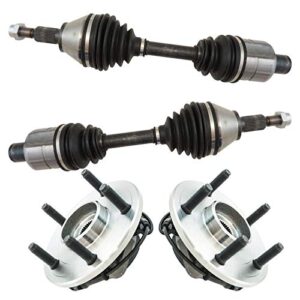 trq front cv axle shafts & wheel hub bearing assemblies set of 4 compatible with 2012-2018 ram 1500