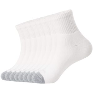 wander men's athletic ankle socks 3-8 pairs thick cushion running socks for men&women cotton socks 7-9/9-12/12-15 (8 pair a-white, shoe size: 12-15)