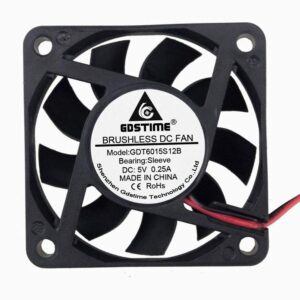 gdstime 60mm x 60mm x 15mm 5v 2pin dc brushless cooling fan