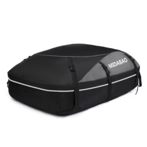 midabao 20 cubic waterproof duty car roof top carrier-car cargo roof bag car roof top carrier - waterproof & coated zippers- includes anti-slip mat- for cars with or without racks (20 cubic feet)