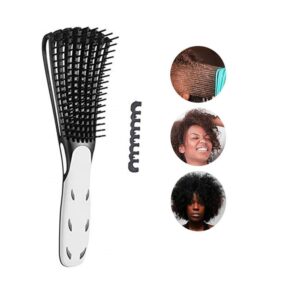 detangling brush for natural hair-detangler for afro textured 3a to 4c kinky wavy, detangle easily with wet,coily hair,dry,curly,conditioner, improve hair texture-easy clean (black)