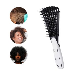 Detangling Brush for Natural Hair-Detangler for Afro Textured 3a to 4c Kinky Wavy, Detangle Easily with Wet,Coily Hair,Dry,Curly,Conditioner, Improve Hair Texture-Easy Clean (Black)