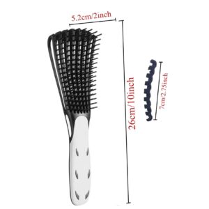 Detangling Brush for Natural Hair-Detangler for Afro Textured 3a to 4c Kinky Wavy, Detangle Easily with Wet,Coily Hair,Dry,Curly,Conditioner, Improve Hair Texture-Easy Clean (Black)