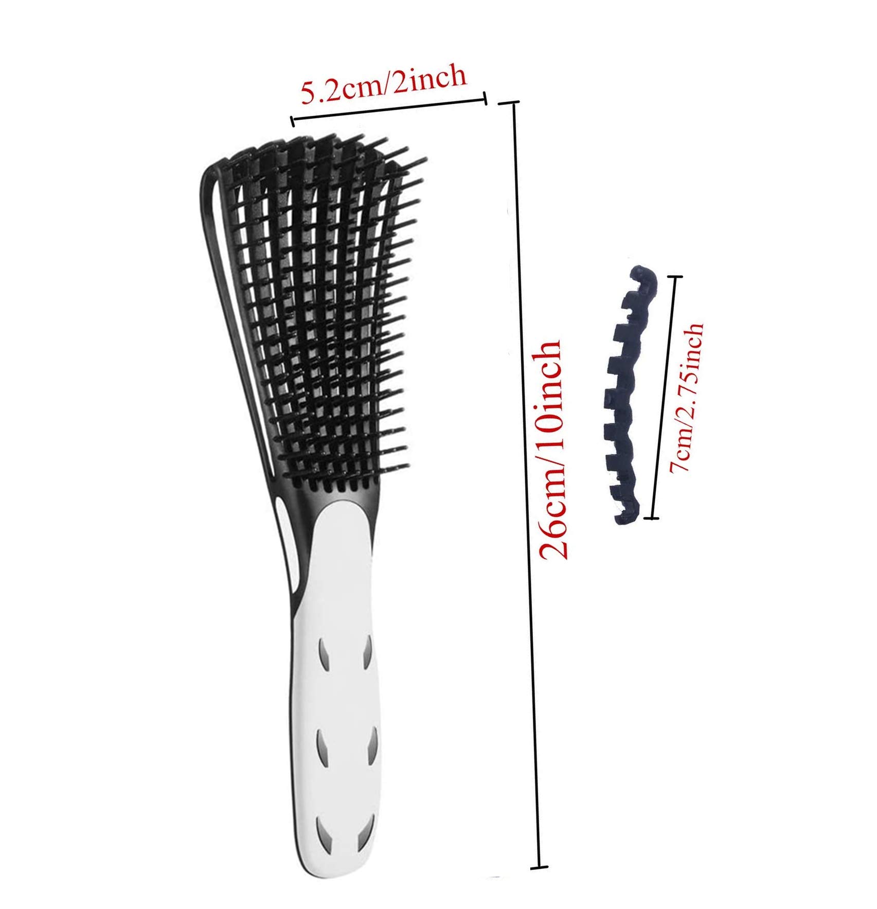 Detangling Brush for Natural Hair-Detangler for Afro Textured 3a to 4c Kinky Wavy, Detangle Easily with Wet,Coily Hair,Dry,Curly,Conditioner, Improve Hair Texture-Easy Clean (Black)