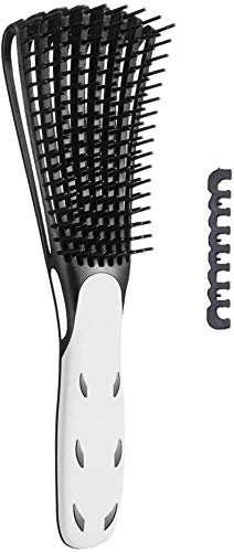 Detangling Brush for Natural Hair-Detangler for Afro Textured 3a to 4c Kinky Wavy, Detangle Easily with Wet,Coily Hair,Dry,Curly,Conditioner, Improve Hair Texture-Easy Clean (Black)