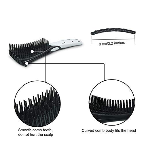 Detangling Brush for Natural Hair-Detangler for Afro Textured 3a to 4c Kinky Wavy, Detangle Easily with Wet,Coily Hair,Dry,Curly,Conditioner, Improve Hair Texture-Easy Clean (Black)