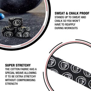 WOD Nation Weightlifting Hook Grip Tape - Bulk 3 Pack (23ft Per Roll) Comfortable & Stretchy Athletic Thumb Tape for Weight Lifting, Excercise & Cross Training - Protect Thumb, Wrist & Finger (Black)