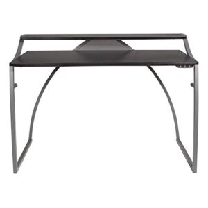 OSP Home Furnishings Alpha Battlestation Gaming Desk, Black