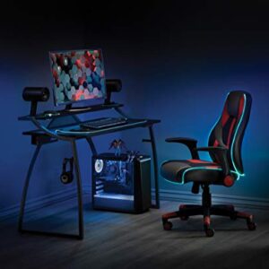 OSP Home Furnishings Alpha Battlestation Gaming Desk, Black