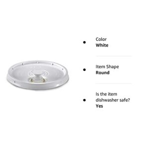 3.5, 5, 6, 7 Gallon White Plastic Snap-on Pail Lid w/Pour Spout ~ (1 Lid) ~ HDPE (High Density Polyethylene) Bucket Top