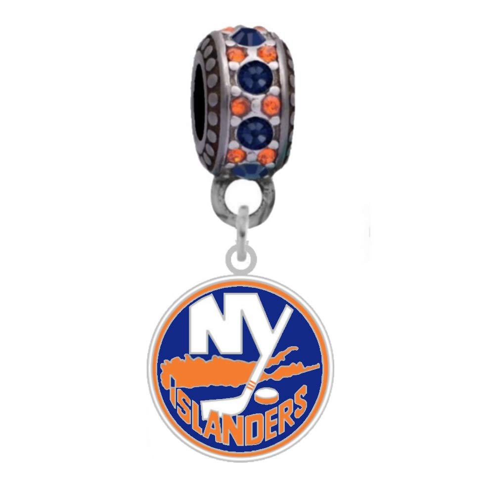 New York Islanders Logo Charm Fits Most Bracelet Lines Including Pandora, Cham ilia, Troll, Biagi, Zable, Kera, Personality, and More …