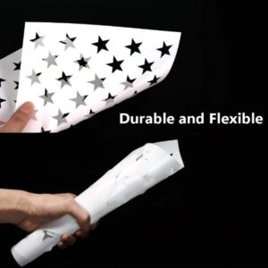 Koogel 3 Sizes 50 Star Stencil, Plastic Star Stencil Template for Flag DIY Drawing Painting Craft Projects, American Flag Projects