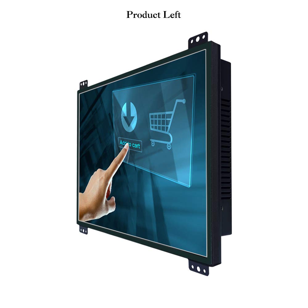 iChawk 12.1'' inch PC Display 1024x768 4:3 DVI VGA USB Power On Boot Metal Shell Embedded Open Frame Industrial Four-Wire Resistive Touch LCD Screen Monitor with Quick Easy Installation K121MT-DR2