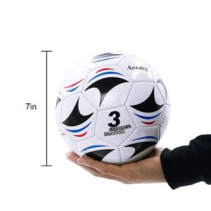 Aoneky Mini Kids Size 3 Soccer Ball – Deflated Mini Soccer Ball with Pump - Soccer Ball for Boy Girl Aged 3-8 Years Old, Children Present Toy, Small Soccerball Game for Toddler