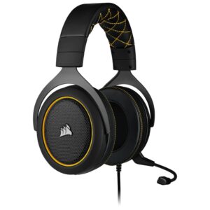 corsair hs60 pro – 7.1 virtual surround sound pc gaming headset w/usb dac - discord certified – works with pc, xbox series x, xbox series s, xbox one, ps5, ps4, and nintendo switch – yellow