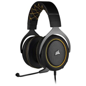 Corsair HS60 Pro – 7.1 Virtual Surround Sound PC Gaming Headset w/USB DAC - Discord Certified – Works with PC, Xbox Series X, Xbox Series S, Xbox One, PS5, PS4, and Nintendo Switch – Yellow