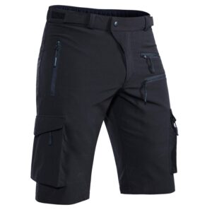 hiauspor men's mountain bike shorts stretch mtb shorts quick dry with zipper pocket (black, xx-large)