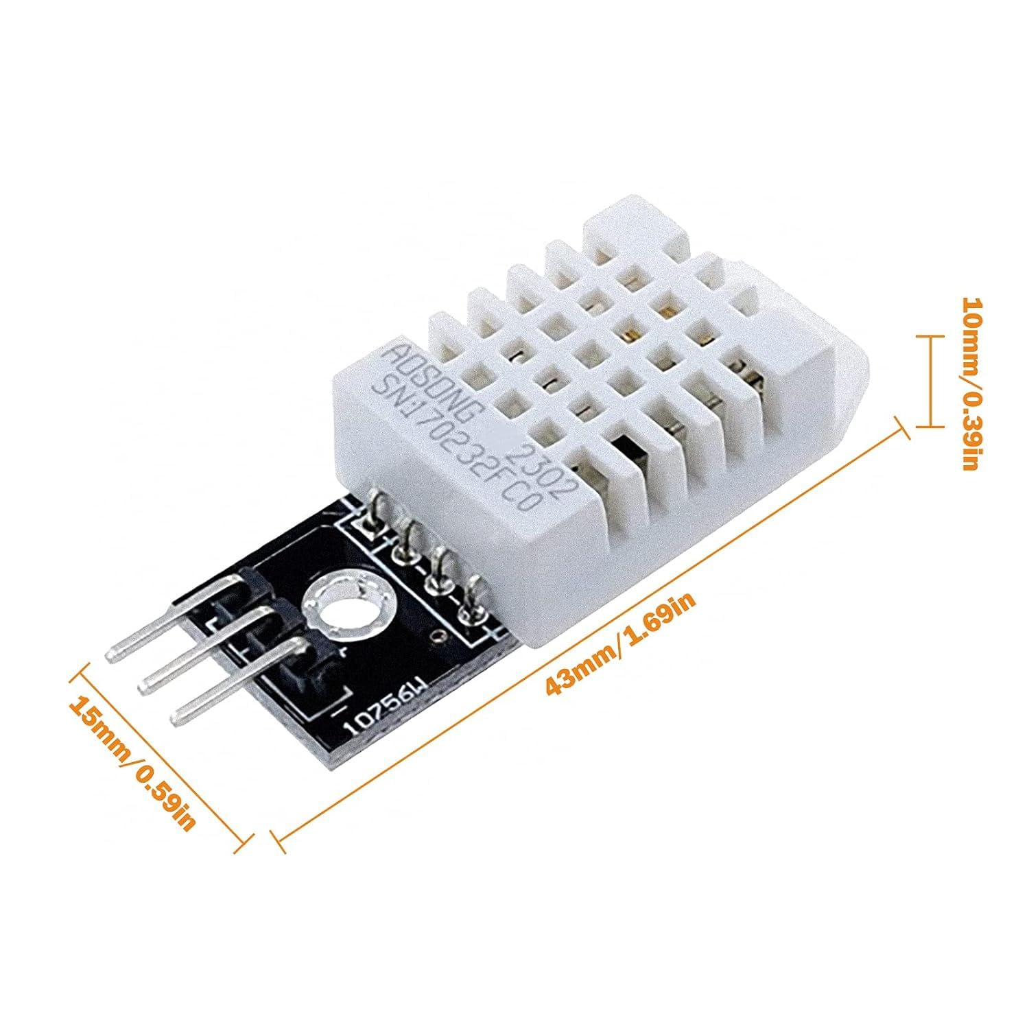 Aideepen 5PCS DHT/2302 Digital Temperature and Humidity Sensor Module Temp Humidity Monitor 3Pins Module with Cable