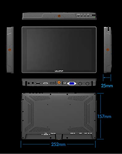 LILLIPUT 10.1" FA1016/C IPS FHD 1000:1 HDMI/VGA Supports 4K 30Hz Glass+Glass Technology USA Official Seller VIVITEQ (USA Service Directly)