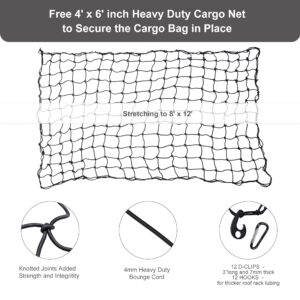 AlltoAuto Truck Bed Cargo Bag with Cargo Net, 100% Waterproof 600D Heavy Duty, Fits Any Truck Size (51''x40''x22'') 26 Cubic Feet, Simple and Convenient for Installation