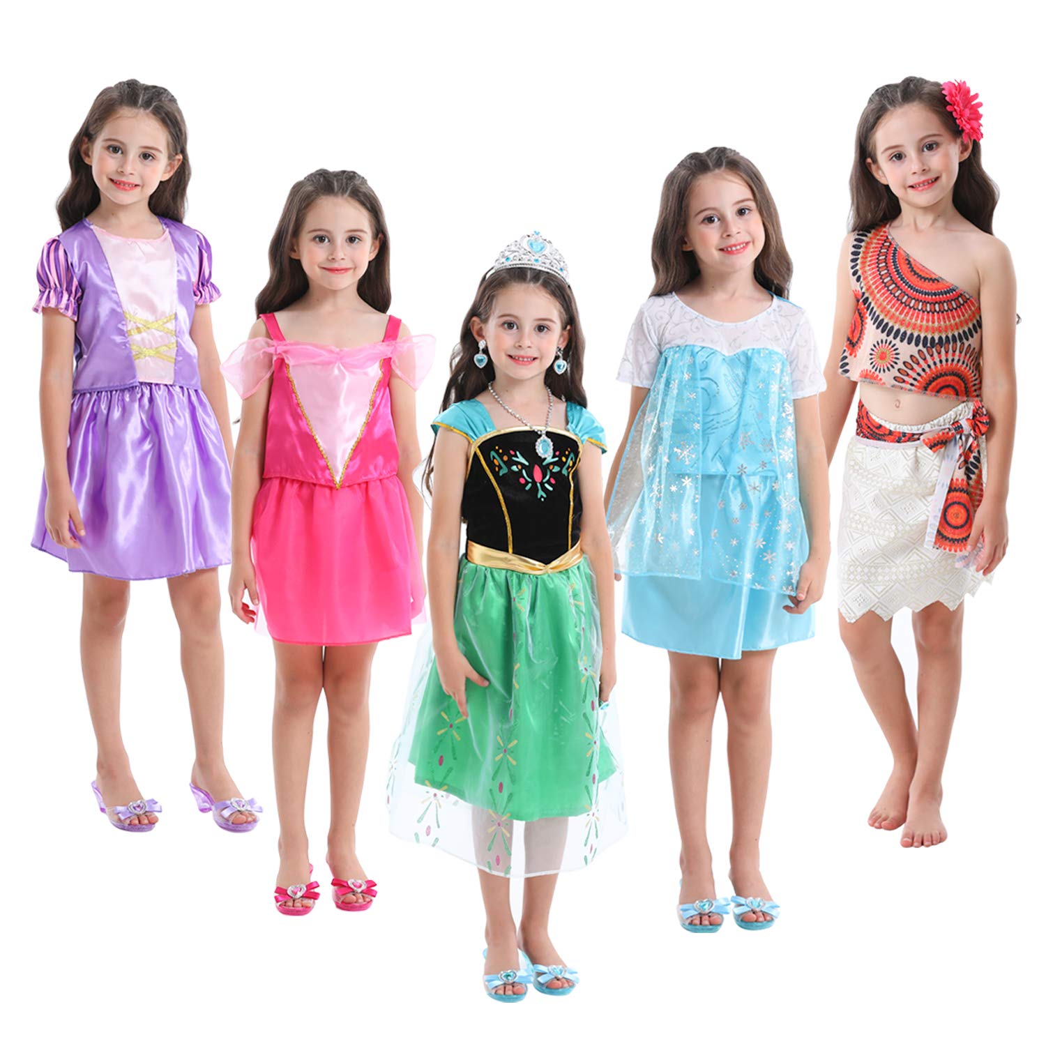 VGOFUN Princess Dresses for Girls - Dress up Clothes for Toddler Girl Pretend Play Gift for 3-6 Year Halloween Christmas Birthday