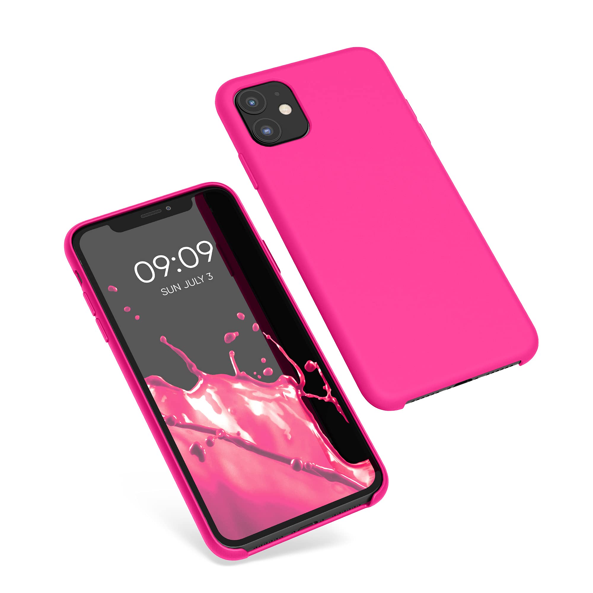 kwmobile Case Compatible with Apple iPhone 11 Case - TPU Silicone Phone Cover with Soft Finish - Neon Pink