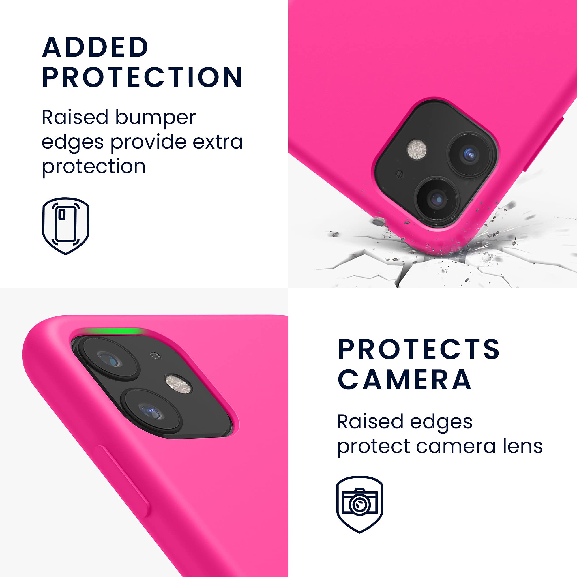 kwmobile Case Compatible with Apple iPhone 11 Case - TPU Silicone Phone Cover with Soft Finish - Neon Pink