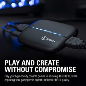 Elgato HD60 S+, External Capture Card, Stream and Record in 1080p60 HDR10 or 4K60 HDR10 with ultra-low latency on PS5, PS4/Pro, Xbox Series X/S, Xbox One X/S, in OBS and more, works with PC and Mac