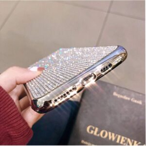 LUVI Fusicase for iPhone 11 Diamond Case Cute Bling Glitter Rhinestone Crystal Shiny Sparkle Protective Cover with Electroplate Plating Bumper Luxury Fashion Case for iPhone 11 Silver