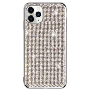 LUVI Fusicase for iPhone 11 Diamond Case Cute Bling Glitter Rhinestone Crystal Shiny Sparkle Protective Cover with Electroplate Plating Bumper Luxury Fashion Case for iPhone 11 Silver