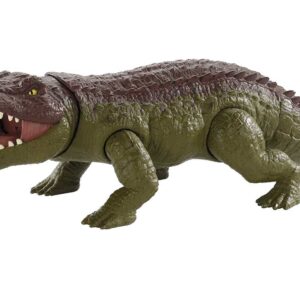 Mattel Jurassic World Massive Biters Sarcosuchus Dinosaur Action Figure Toy, Posable Large Species, Strike & Chomp Motion