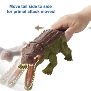 Mattel Jurassic World Massive Biters Sarcosuchus Dinosaur Action Figure Toy, Posable Large Species, Strike & Chomp Motion