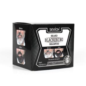 sevich black beard dye shampoo, beard care repair grey cover mustache conditioner softener, fragrance free