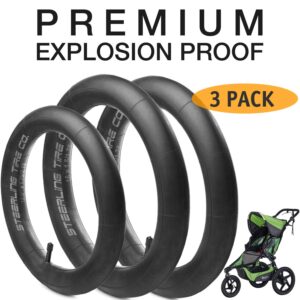 Two 16'' x 1.5/1.75 R and One 12.5'' x 1.75/2.15 F Premium Explosion Proof Inner Tire Tube for All BOB Revolution & Stroller Strides - BOB Stroller Tire Replacement Set [3 Pack] Steerling Tire Co.