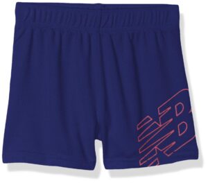 new balance kids girls' little athletic short, uv blue, 5