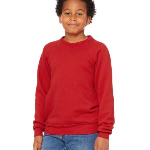 BELLA + CANVAS Youth Sponge Fleece Sweatshirt S Red