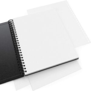 Arteza Sketch Book, 9x12-inch, 2-Pack, Black Drawing Pads, 200 Sheets Total, 68 lb 100 GSM, Hardcover Sketchbook, Spiral-Bound, Use with Pencils, Charcoal, Pens, Crayons & Other Dry Media