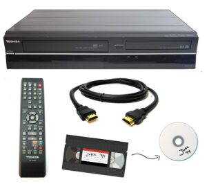 toshiba vhs to dvd recorder vcr combo w/ remote, hdmi