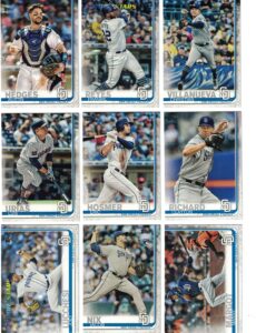 san diego padres/complete 2019 topps series 1 and 2 baseball team set! (24 cards) with fernando tatis jr. rookie card! includes 3 bonus tony gwynn padres cards!