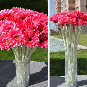 Acamifashion Real Touch Feel Fake Bouquet 1 Pc Artificial Silk Gerbera Daisy Flower Wedding Party Bouquet Home Garden Decor - Pink