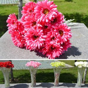 Acamifashion Real Touch Feel Fake Bouquet 1 Pc Artificial Silk Gerbera Daisy Flower Wedding Party Bouquet Home Garden Decor - Pink