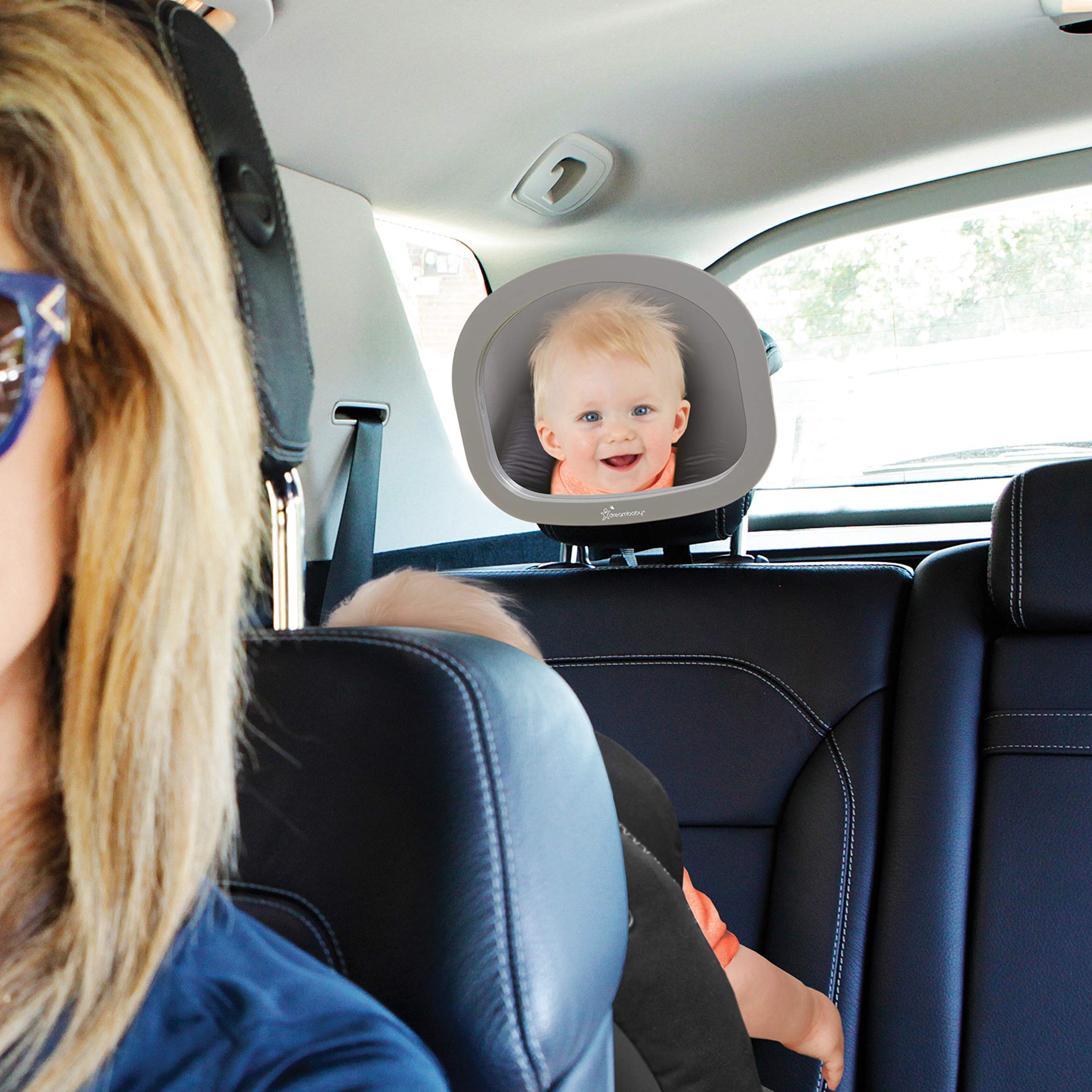 Dreambaby EZY-Fit Adjustable Rearview Backseat Mirror - Large Wide Angle Mirror - Model L1228BB