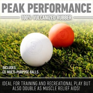 Franklin Sports Lacrosse Balls - Official Size Lax Balls for Practice - Red + White 2 Pack - Great for Muscle Massage Therapy + Yoga