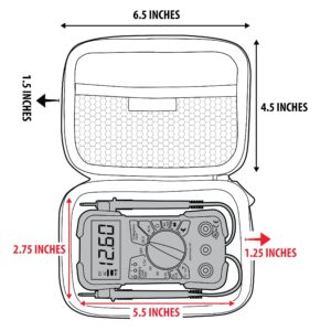 USA GEAR Multimeter Case with Hard Shell Exterior and Wrist Strap - Compatible with Innova 3320 Digital Multimeter, Crenova MS8233D, Klein Tools Multi Meter, and AstroAI Multimeter 2000 - Southwest